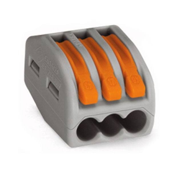 WAGO 3 voudige snelklem 0,8 tot 2,5mm